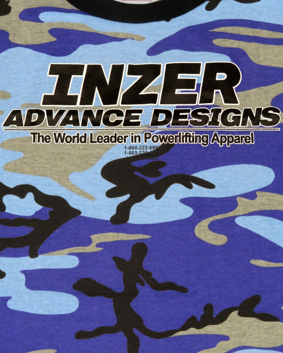 Inzer Logo Blue Camo, Powerlifting T-shirt – Inzer Advance Designs